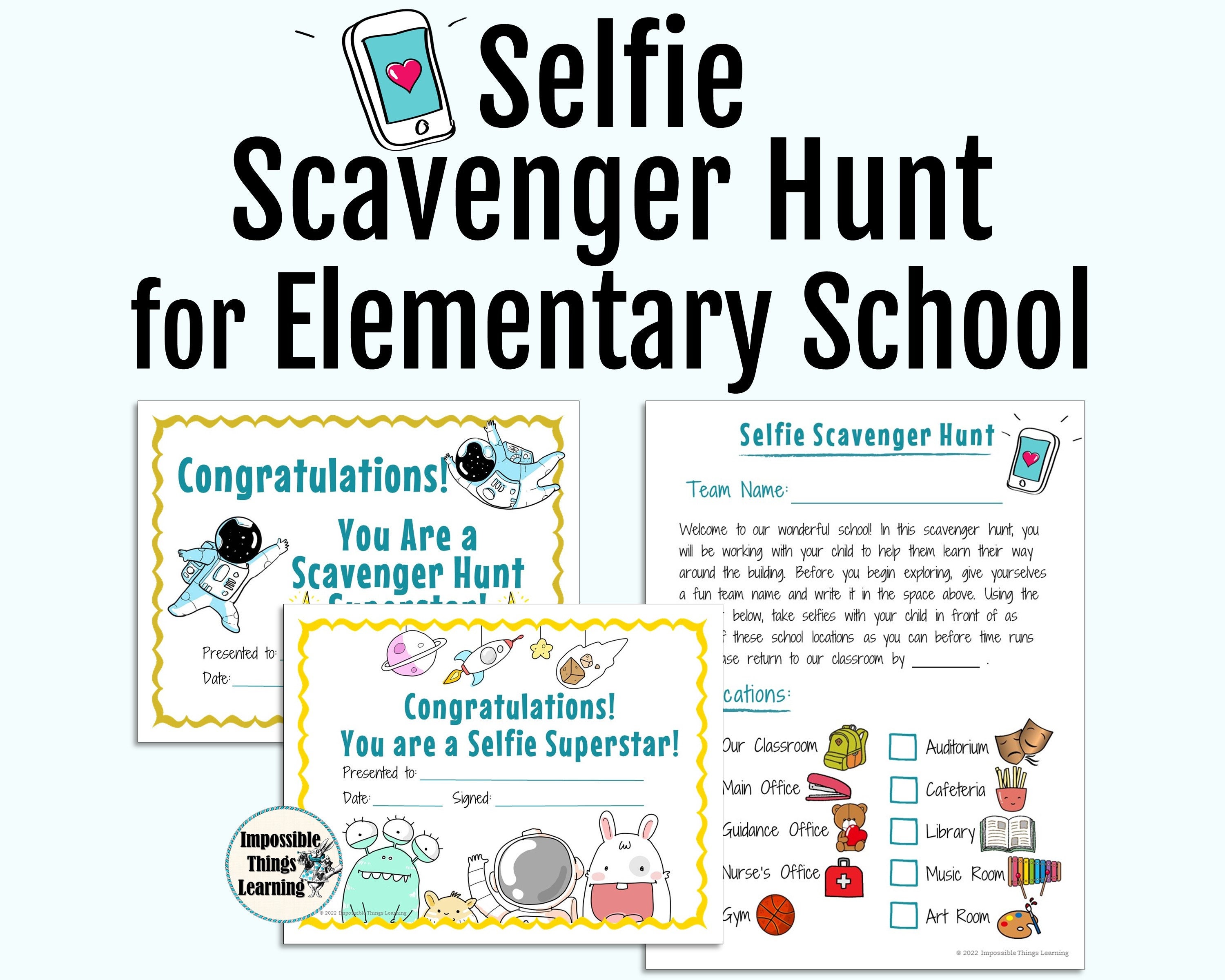 Back to School Scavenger Hunt, First Day of School Game, Kindergarten ...