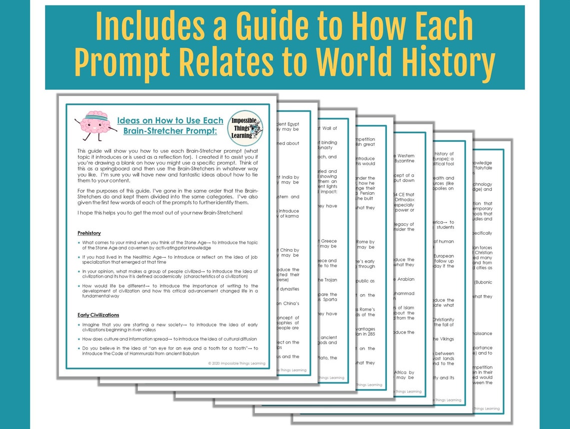 World History Bell Ringers, Discussion Questions & Writing Prompts for ...