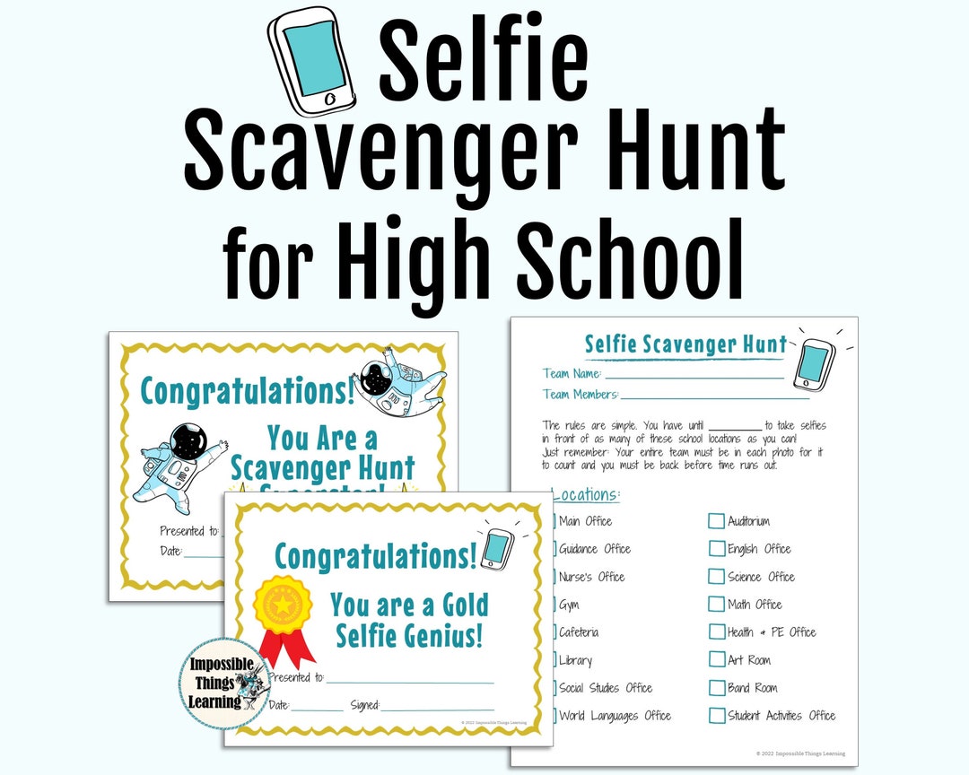 Back to School Scavenger Hunt, High School Scavenger Hunt, 9th Grade ...