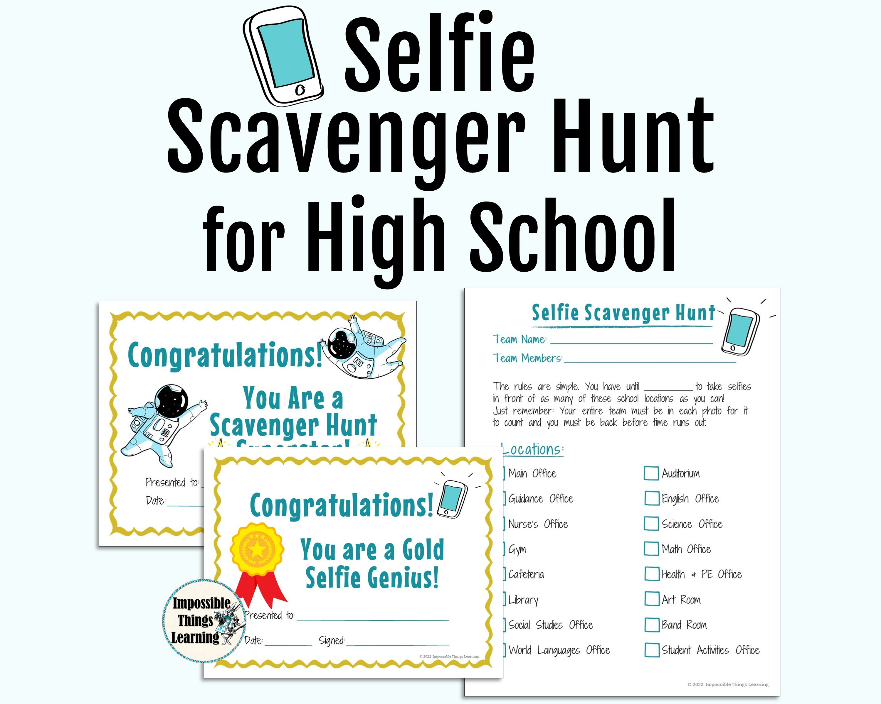 Back to School Scavenger Hunt, High School Scavenger Hunt, 9th Grade ...