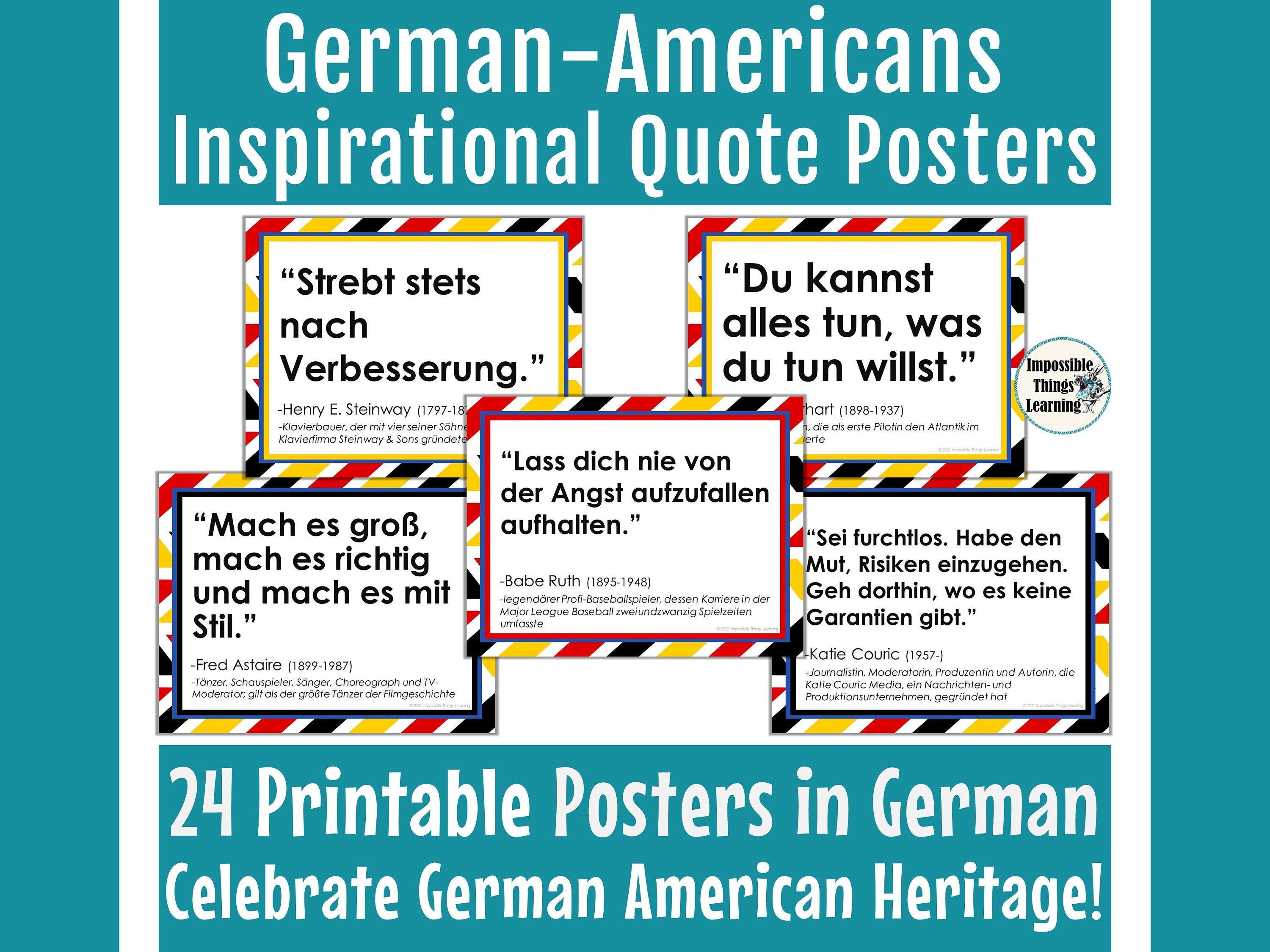German-american Heritage Month Posters With Inspirational Quotes in ...