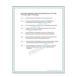 U.S. History Constitution Test: Fully Editable Assessment With Study ...