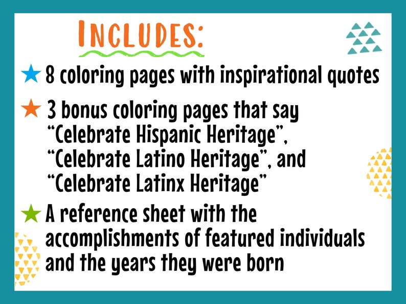 Hispanic Heritage Month Coloring Pages With Inspirational Quotes From ...