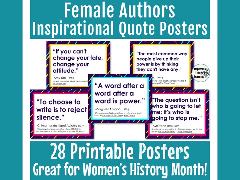 Women's History Month Posters for the English Classroom With ...