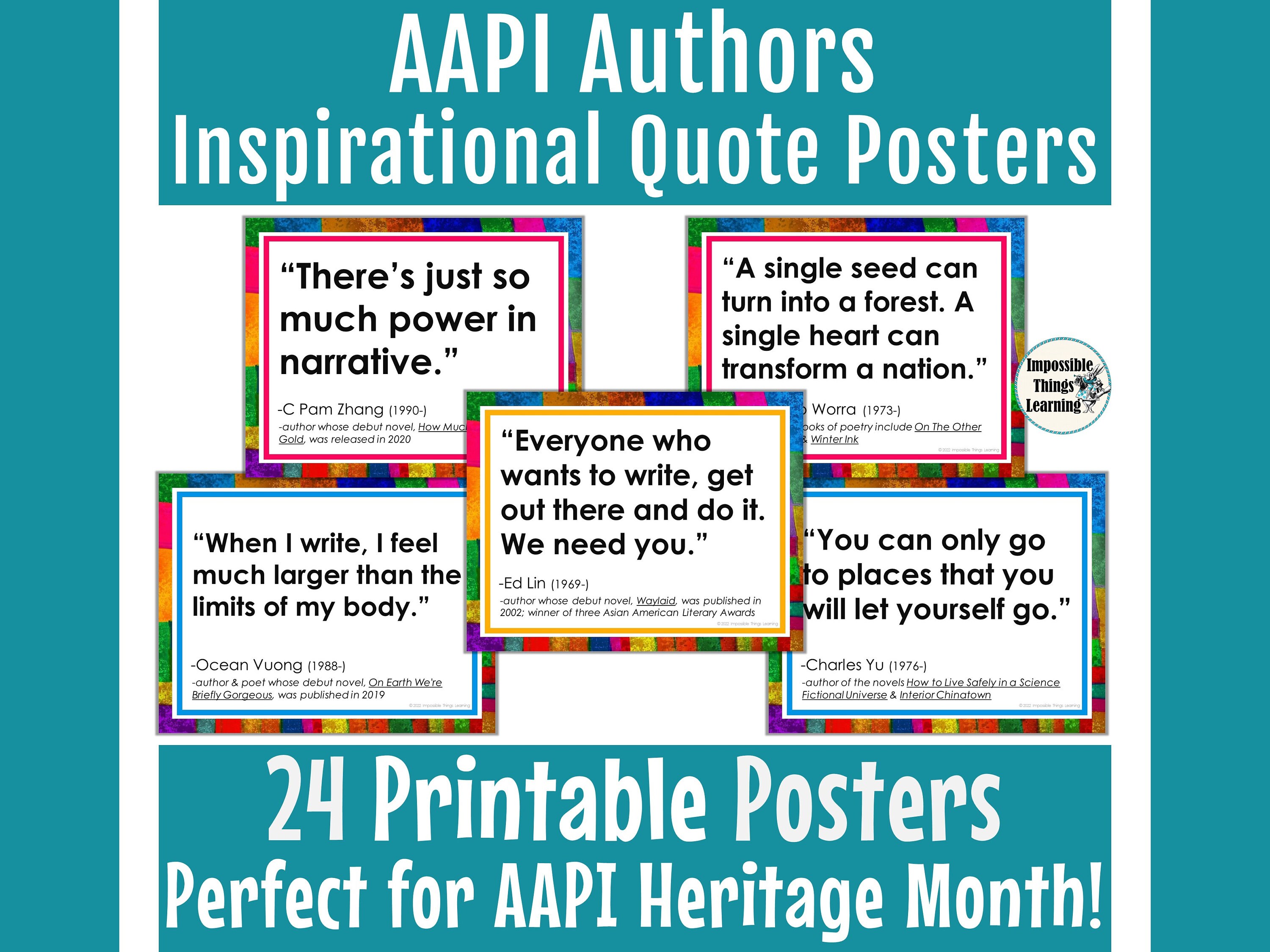 AAPI Heritage Month Posters, English Classroom Decor With Inspirational ...