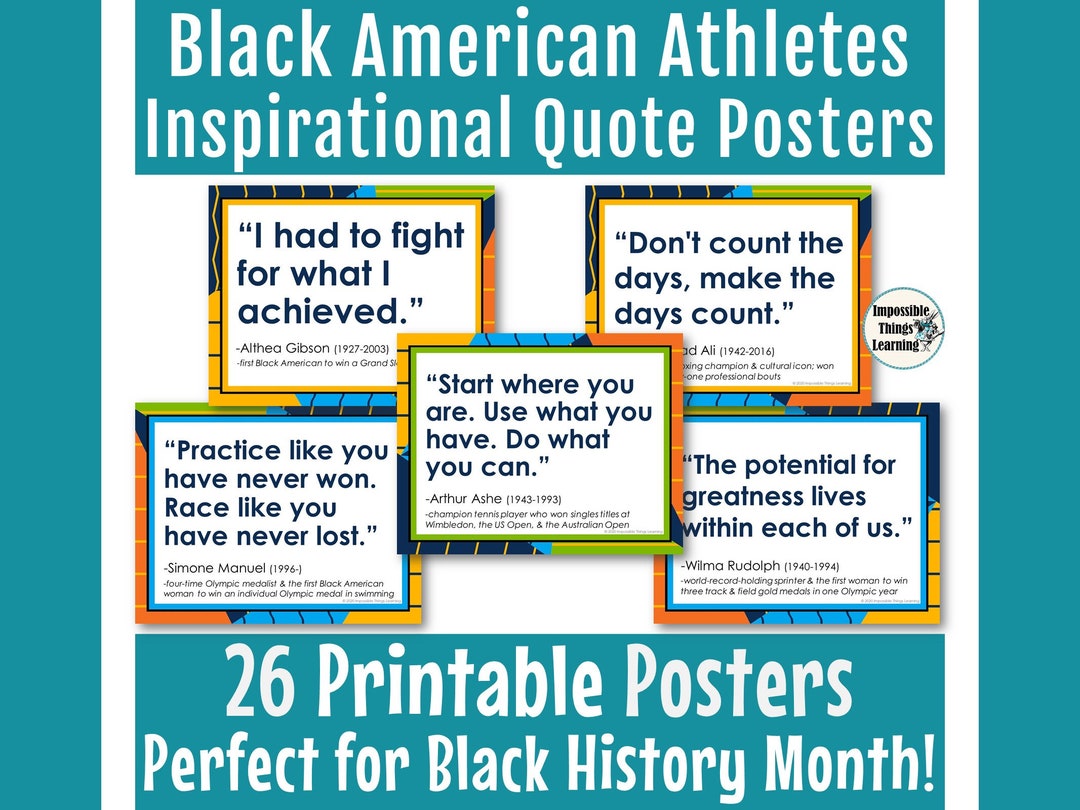 Black History Month Posters for Classroom With Inspirational Quotes ...