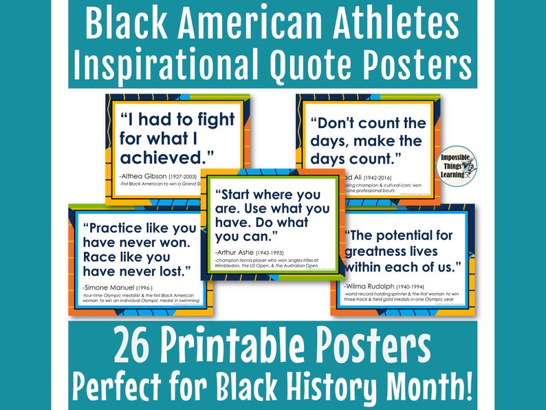 Black History Month Posters for Classroom With Inspirational Quotes ...