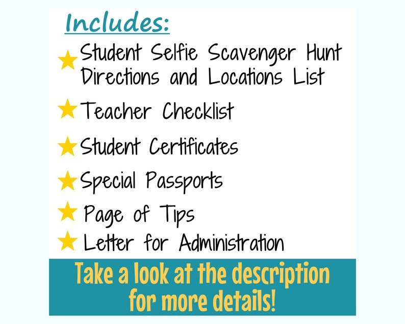 Back to School Scavenger Hunt, First Day of School Game, Kindergarten ...