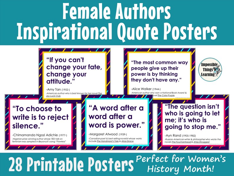 Women's History Month Posters for the English Classroom - Etsy