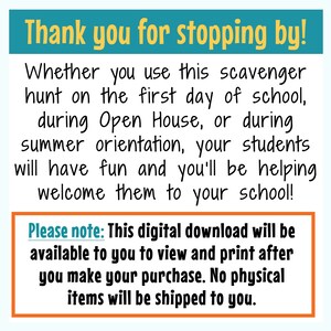 Back to School Scavenger Hunt, First Day of School Game, Kindergarten ...