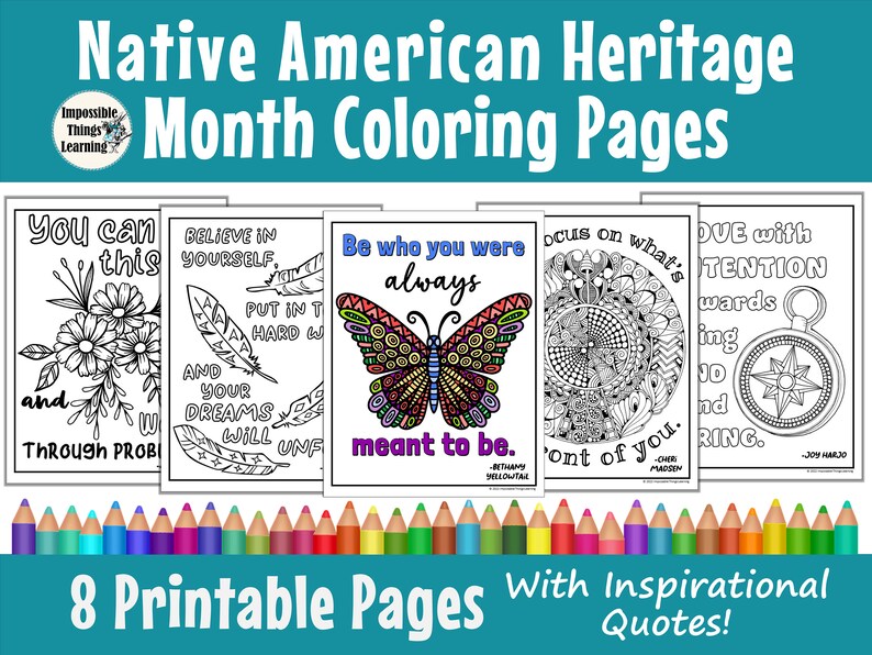 Native American Heritage Month Coloring Pages: Printables for - Etsy