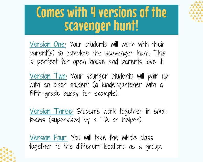 Back to School Scavenger Hunt, First Day of School Game, Kindergarten ...