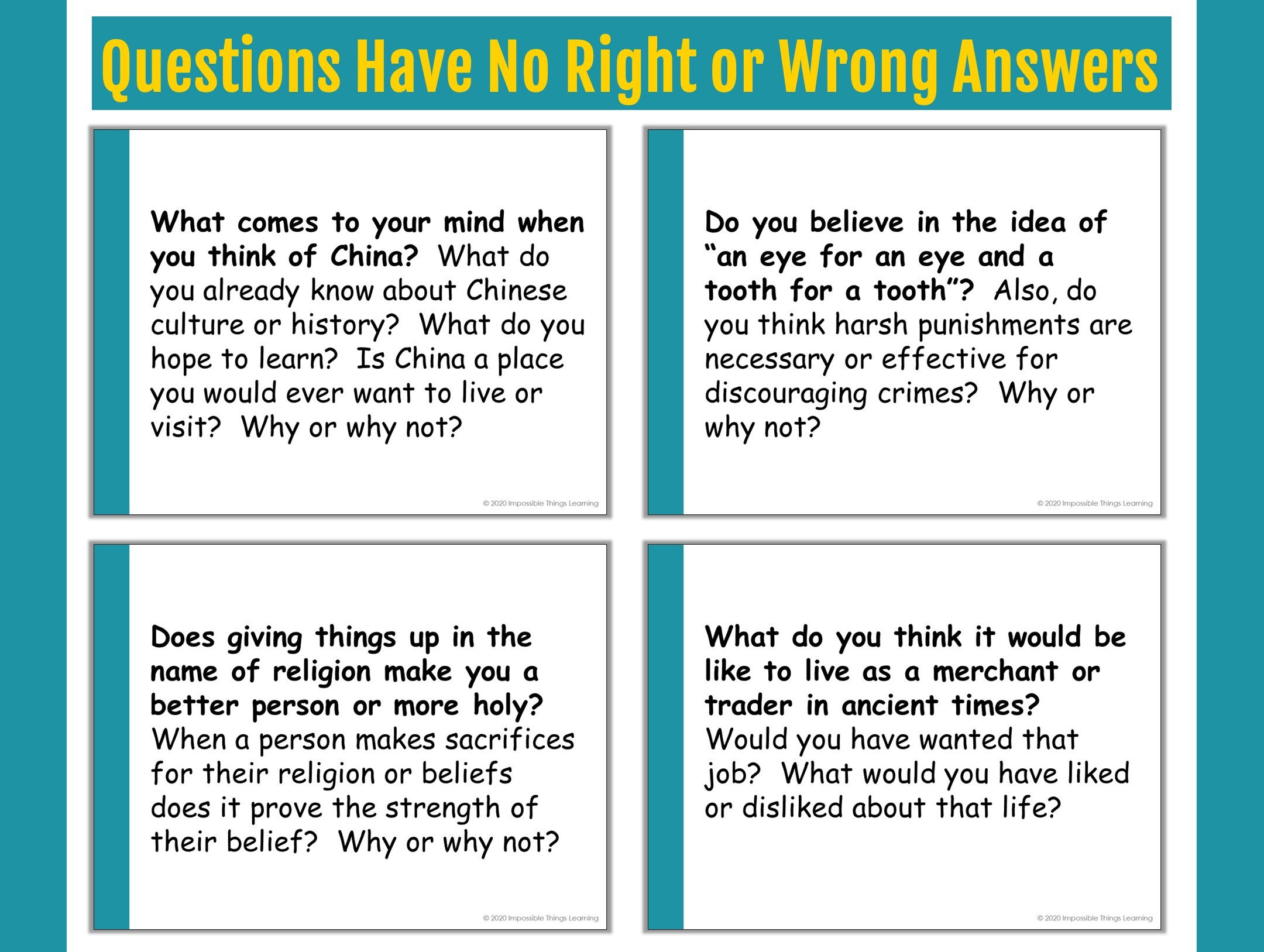 World History Bell Ringers, Discussion Questions & Writing Prompts for ...