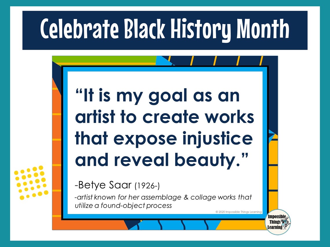 Black History Month Posters for the Art Classroom With Inspirational ...