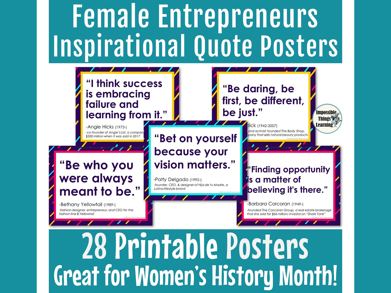 Printable Women's History Month Posters With Inspirational Quotes From ...