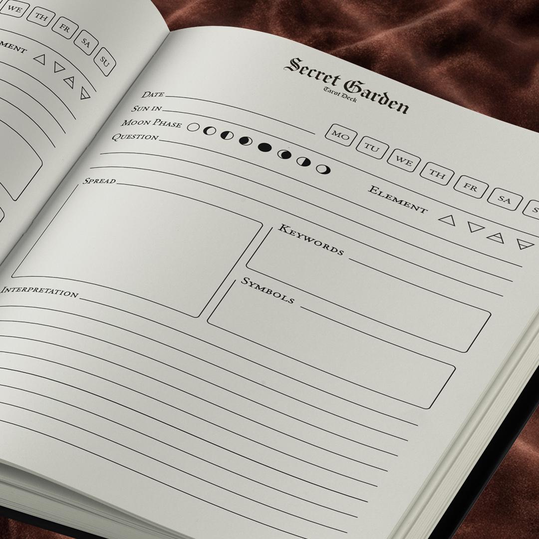 Tarot Reading Diary - Secret Garden Tarot Journal - Etsy