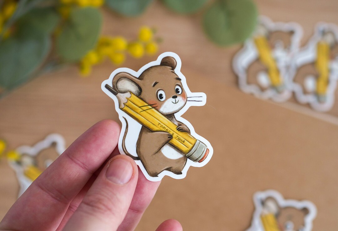 Maus Mit Stift Vinyl Sticker Wasserfest - Etsy