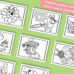 Bluey Inspired Spring Coloring Pages | Kids Coloring Book | Arts ...
