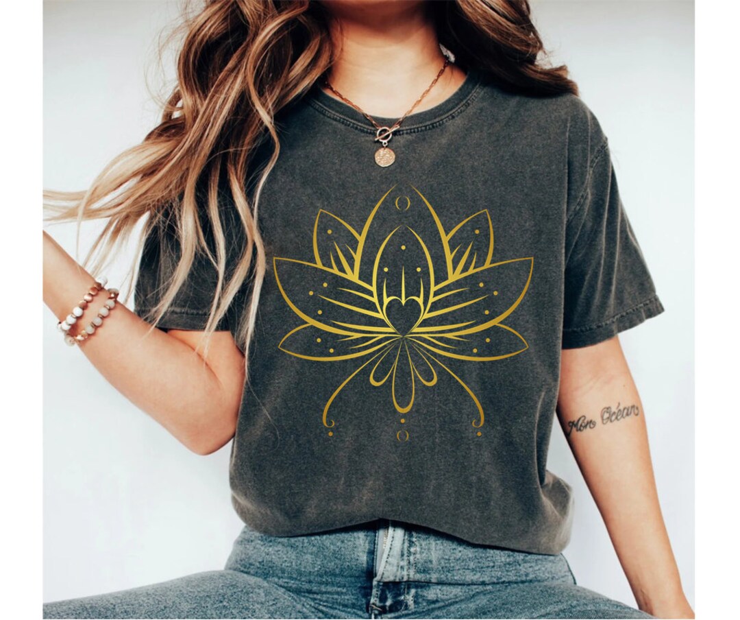 Lotus Flower Shirt, Lotus Tee, Yoga T-shirt, Mandala Tee, Spiritual ...