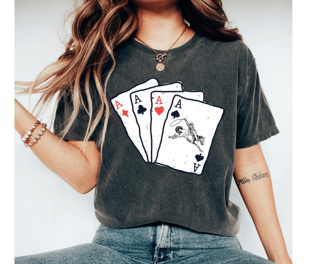 Ace Card Cowboy Shirt, Playing Card Shirt, Poker Card Games Shirt ...