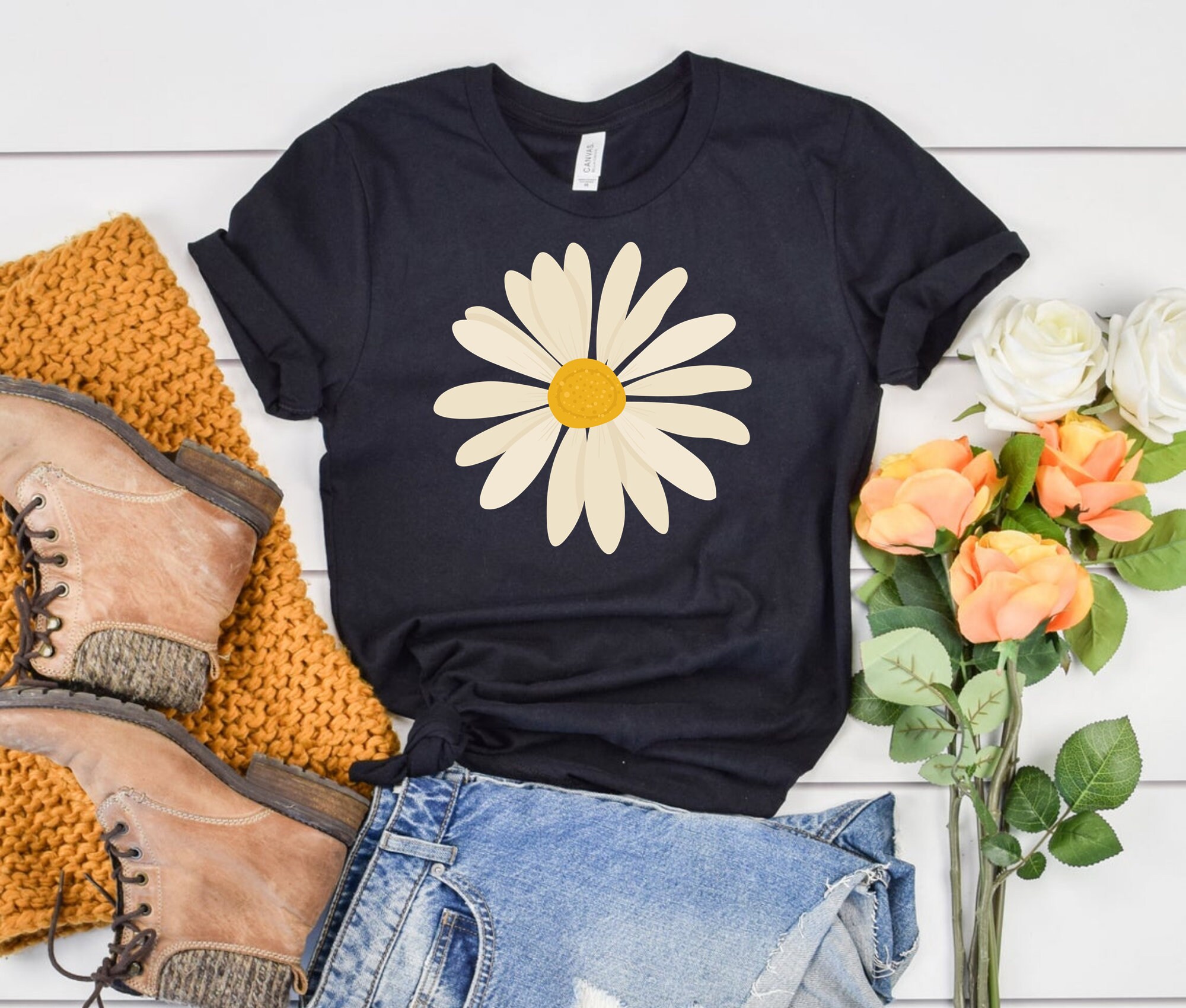 Daisy shirt Daisy women's shirt Wildflower shirt boho | Etsy