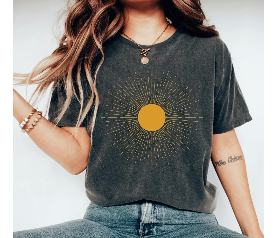 Sunburst Vintage Shirt, Garment Dyed, Boho Shirt, Trendy Shirt, Vintage ...