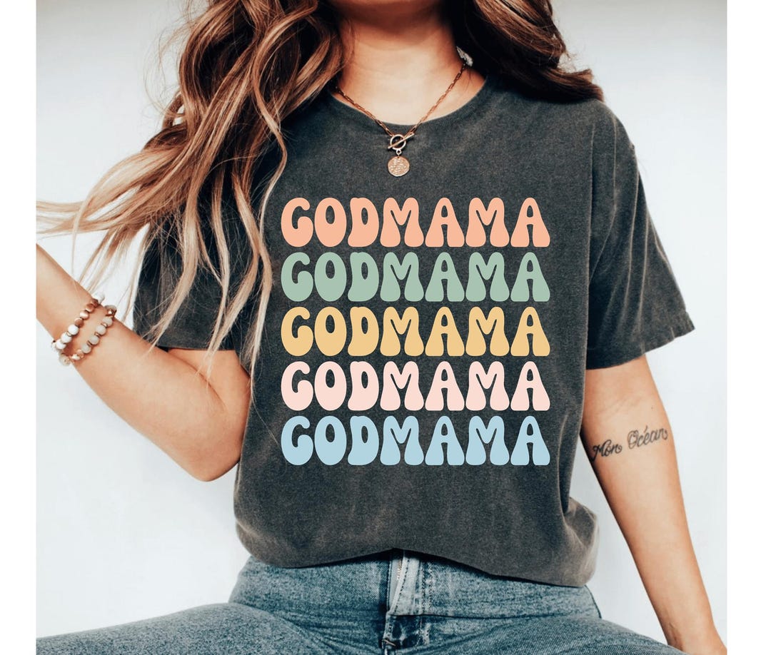Retro Godmother Shirt for Mother's Day, Cute Godmother Gift for Baptism ...