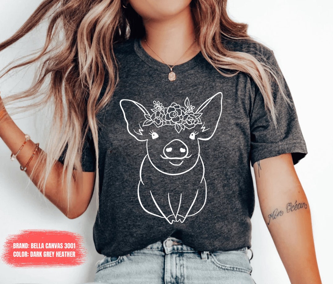 Pig Floral Shirt, Cute Pig Shirt, Country Shirts, Pig Shirt, Farm Tees ...