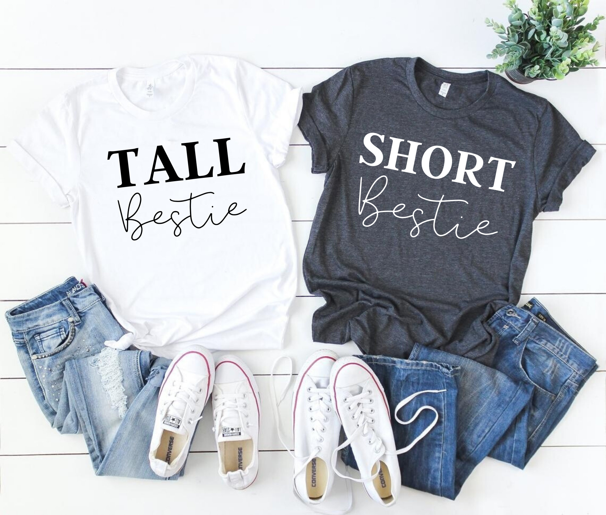 Best Friend T-shirts Tall and Short BFF Matching T-shirts Best Friend ...
