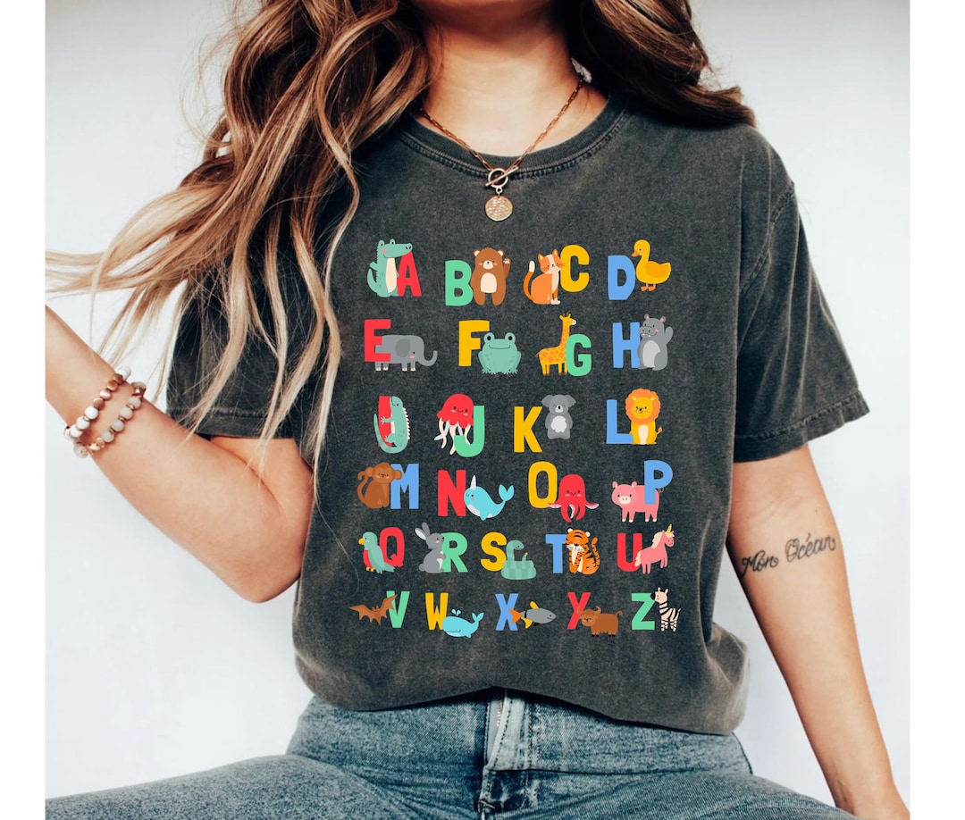 Alphabet Shirt, ABC Shirt, Animals Alphabet T-shirt, Kingergarten ...