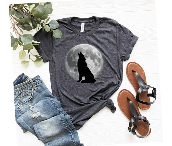 Wolf Shirt Howling Wolf Floral Wolf Wolf Lover Gift Animal | Etsy