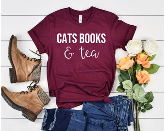 Cats Books and Tea - Etsy