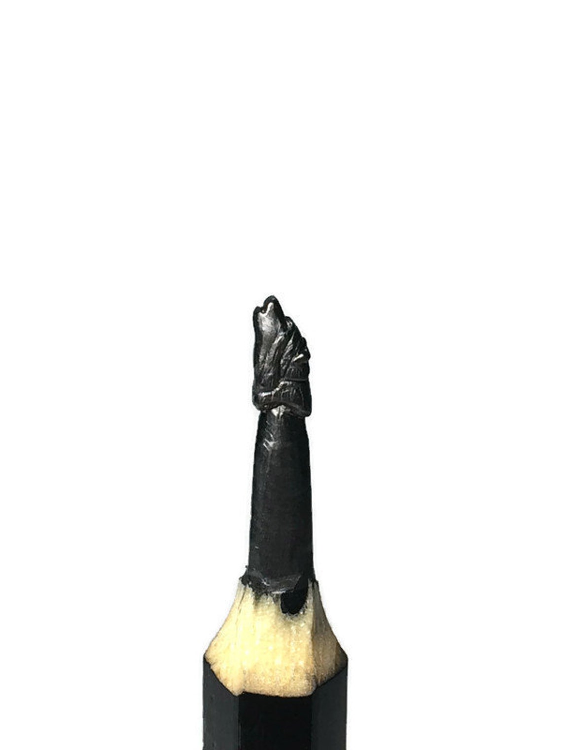 Wolf Head Pencil Carving / Howling Wolf / Wolf Statue / Wolf - Etsy