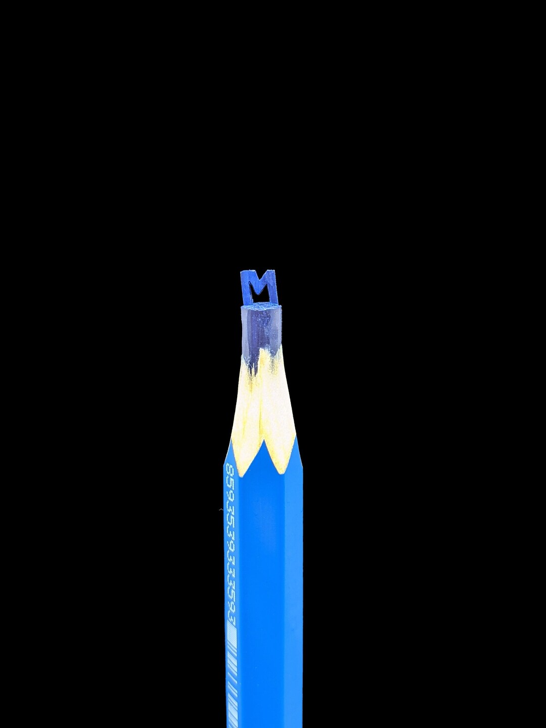 Initial M Letter Pencil Sculpture Art Carved Lead Pencil Micro Art ...