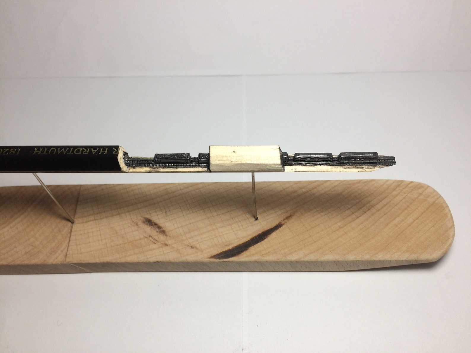 Locomotive in Railway Pencil Carving / Train With Trestles / | Etsy