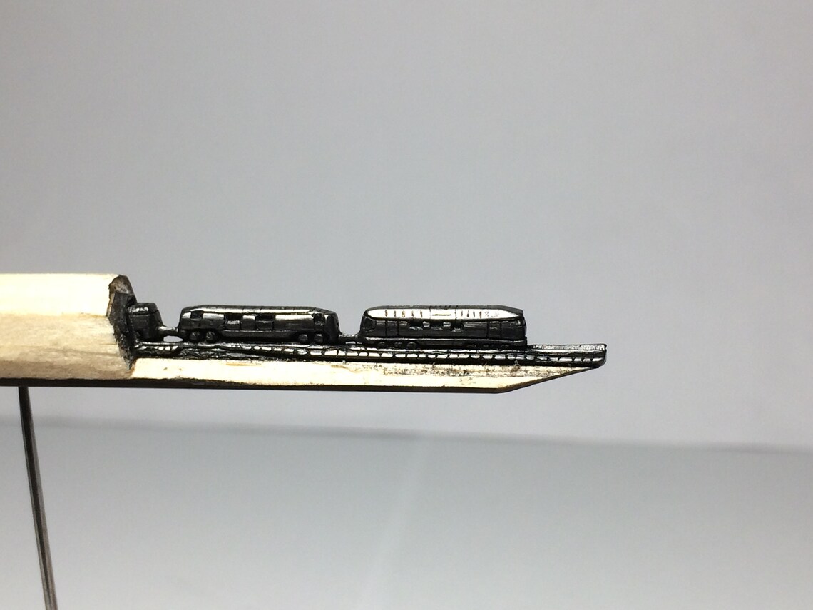 Locomotive in Railway Pencil Carving / Train With Trestles / | Etsy