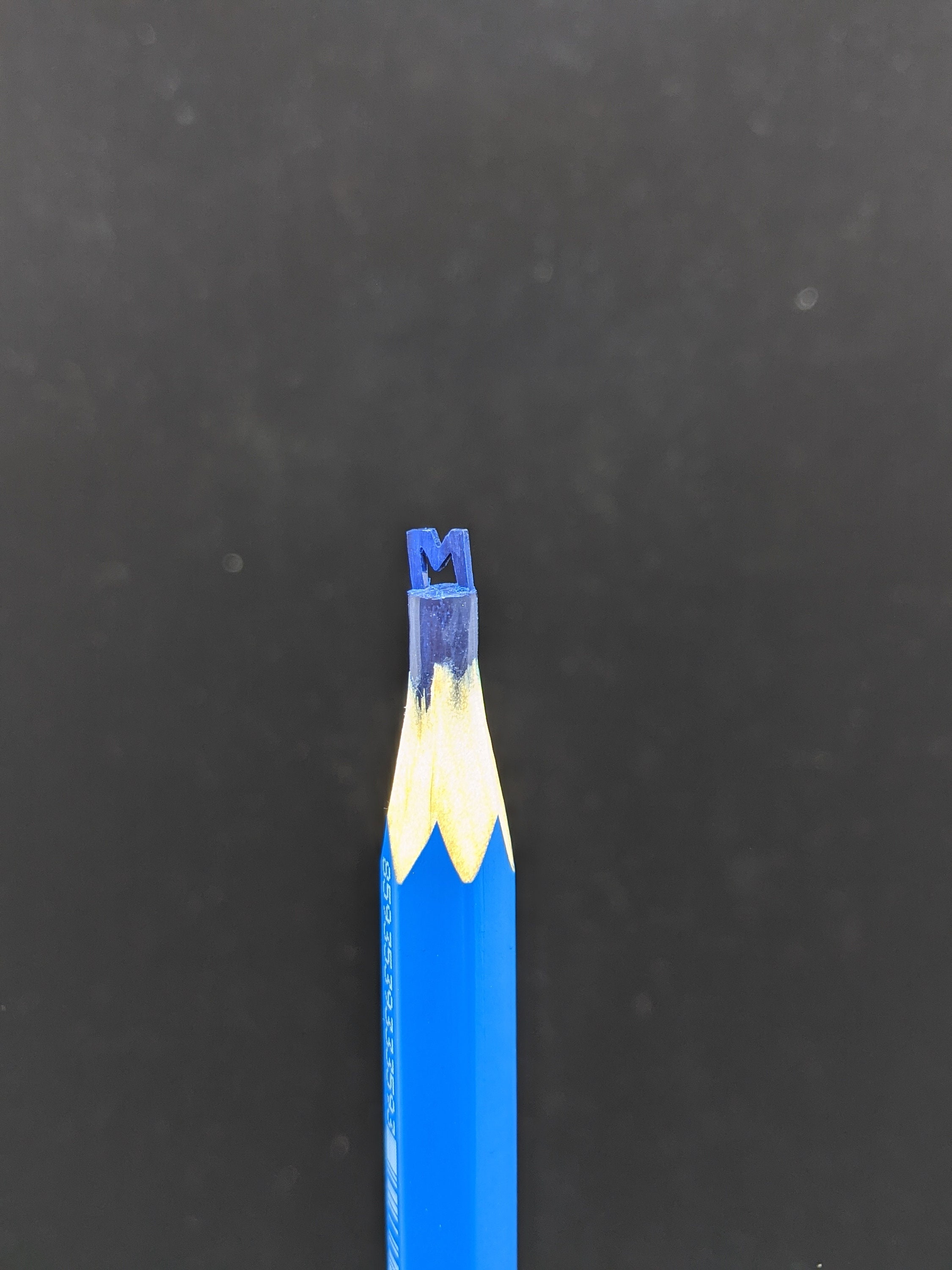 Initial M Letter Pencil Sculpture Art Carved Lead Pencil Micro Art ...