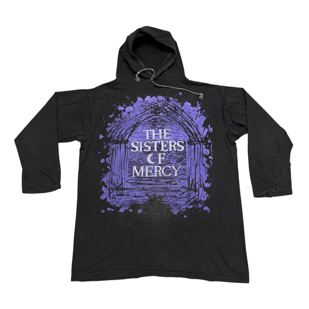 Vintage Sisters of Mercy Shirt XL Size Black Hooded Top 80s Tour Tee ...