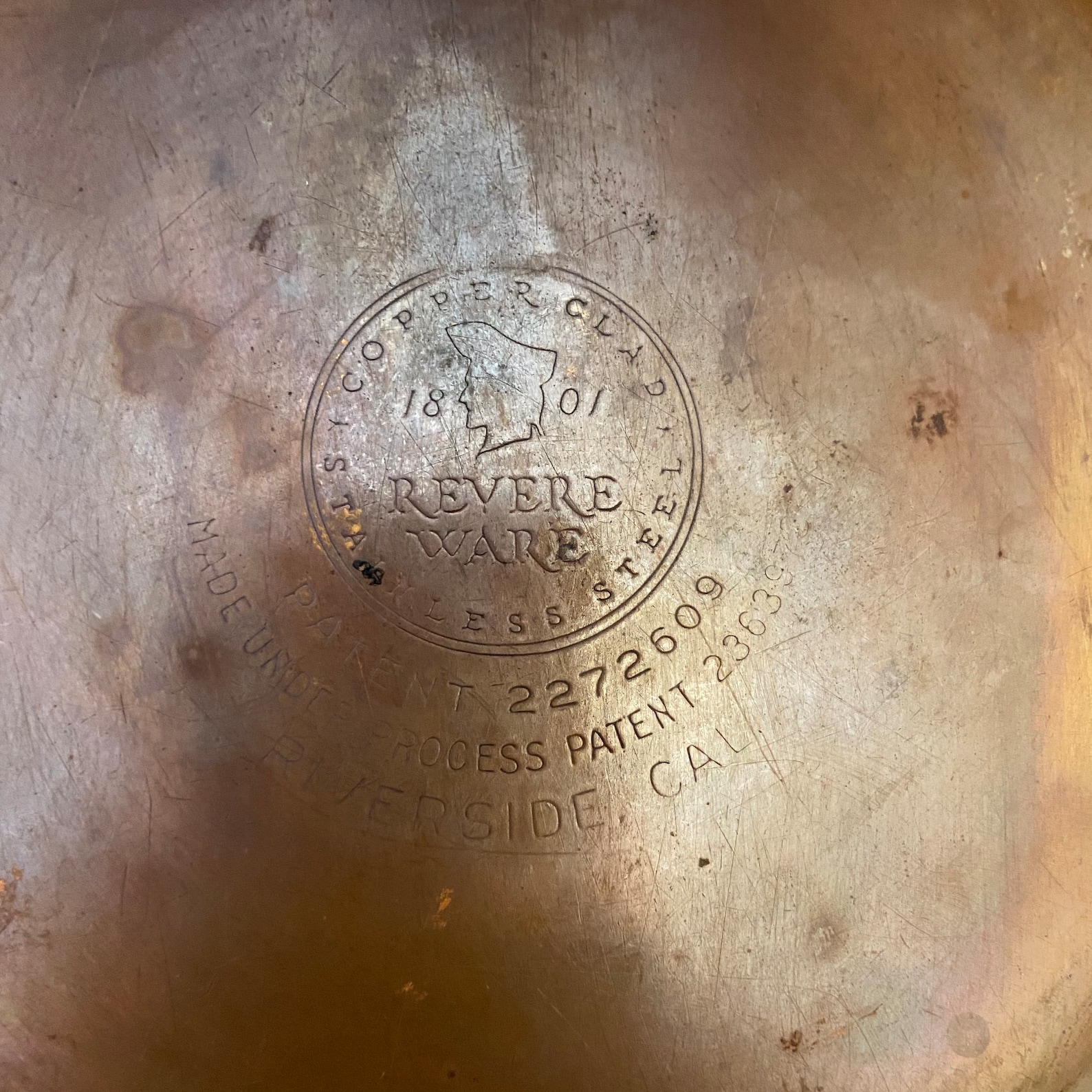 Vintage 1801 Revere Ware 8 Inch Copper Bottom Skillet Frying - Etsy