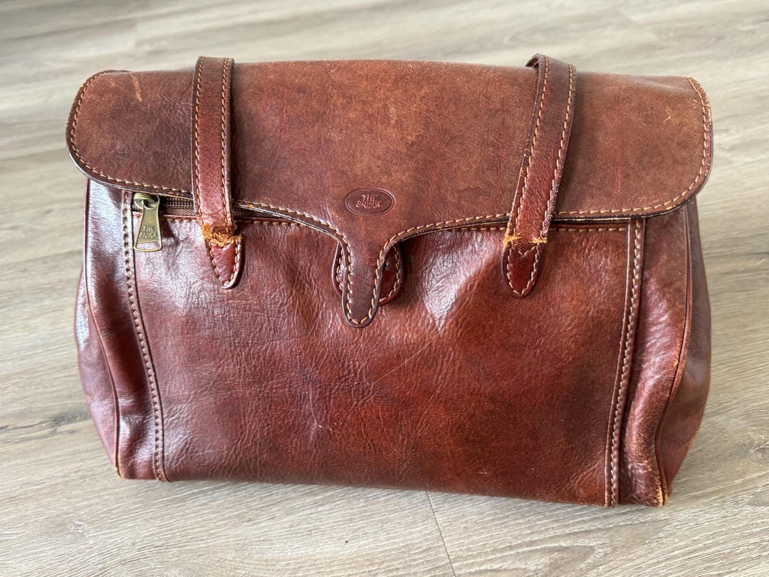 THE BRIDGE Leather Bag Brown Rare Vintage AUTH - Etsy