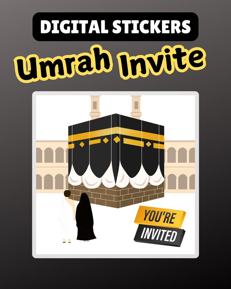 Islamic Stickers Bundle | Umrah Invitation & Kaaba Stickers | Digital ...