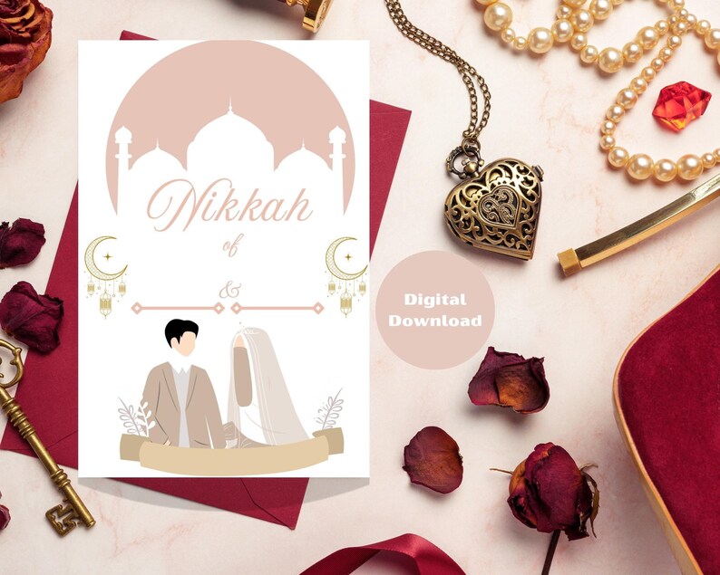 Muslim Marriage Invite | Nikah Invitation Card | Muslim Wedding ...