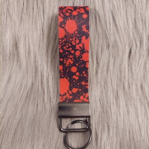 Blood Splatter Faux Leather Key Fob Wristlet Keychain - Etsy