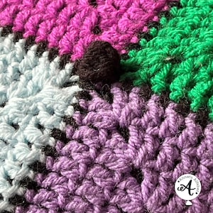 Crochet Pattern Granny Square Blanket, With Bobbles, Granny Square ...