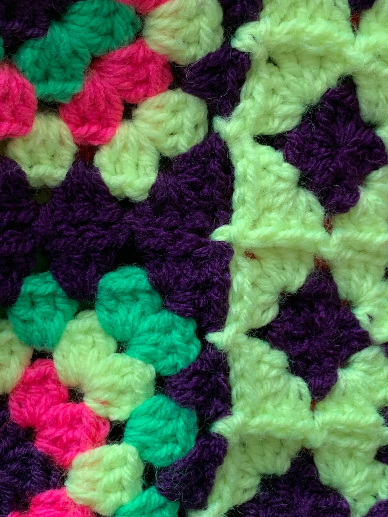 Crochet Pattern Granny Square Neon Blanket Granny Squares - Etsy