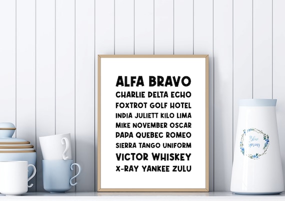 Nato Phonetic Alphabet Art 8x10/16x20/24x30 inch Black | Etsy