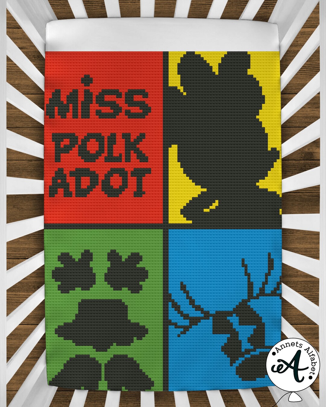 Crochet Pattern C2C Mr. Mouse Blanket in Parts - C2c Crochet - Pixel ...