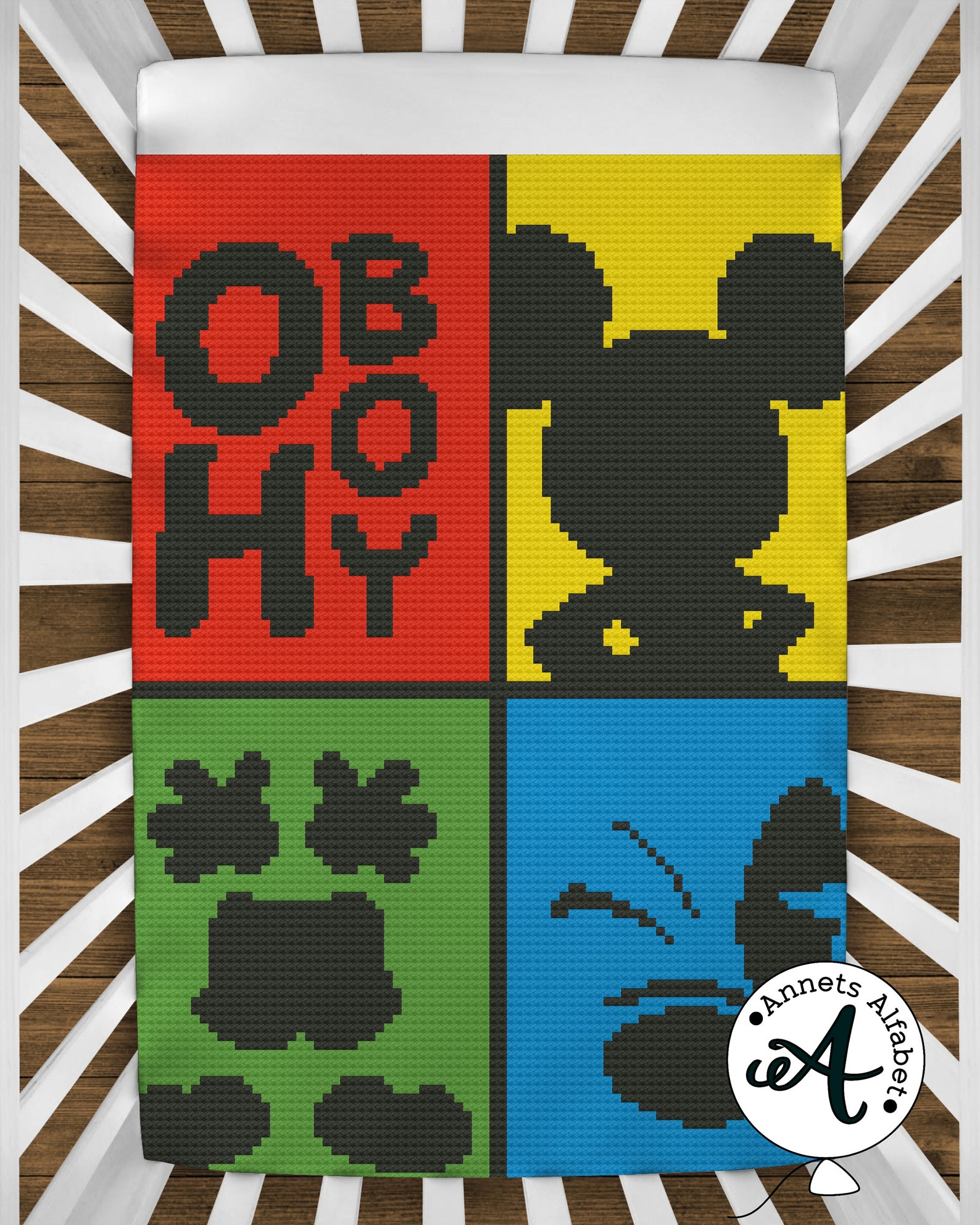 Crochet Pattern C2C Mr. Mouse Blanket in Parts - C2c Crochet - Pixel ...