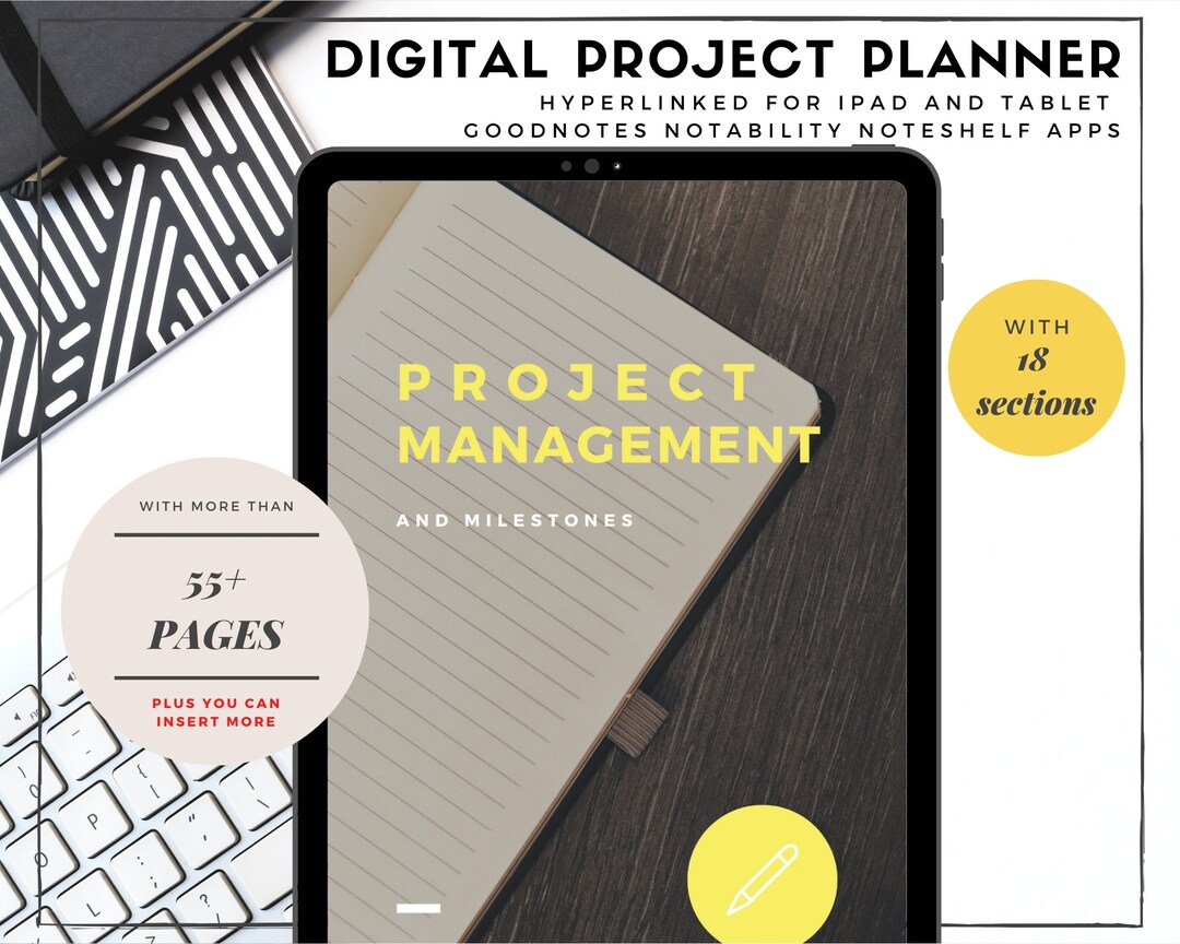 Digital Project Planner Digital Work Planner Project - Etsy