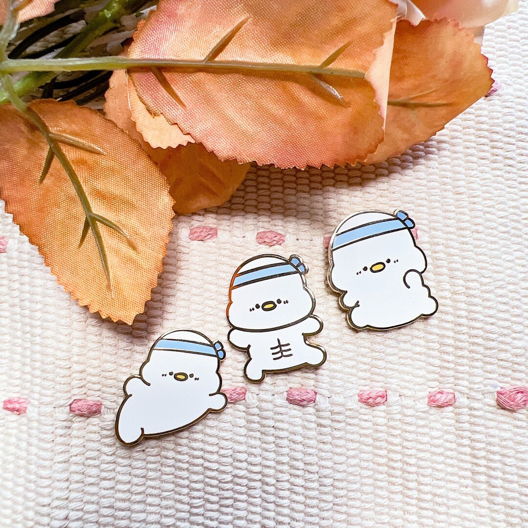 Exercise Duck Enamel Pin | Kawaii Pins | Cartoon Animal Cute Pins ...
